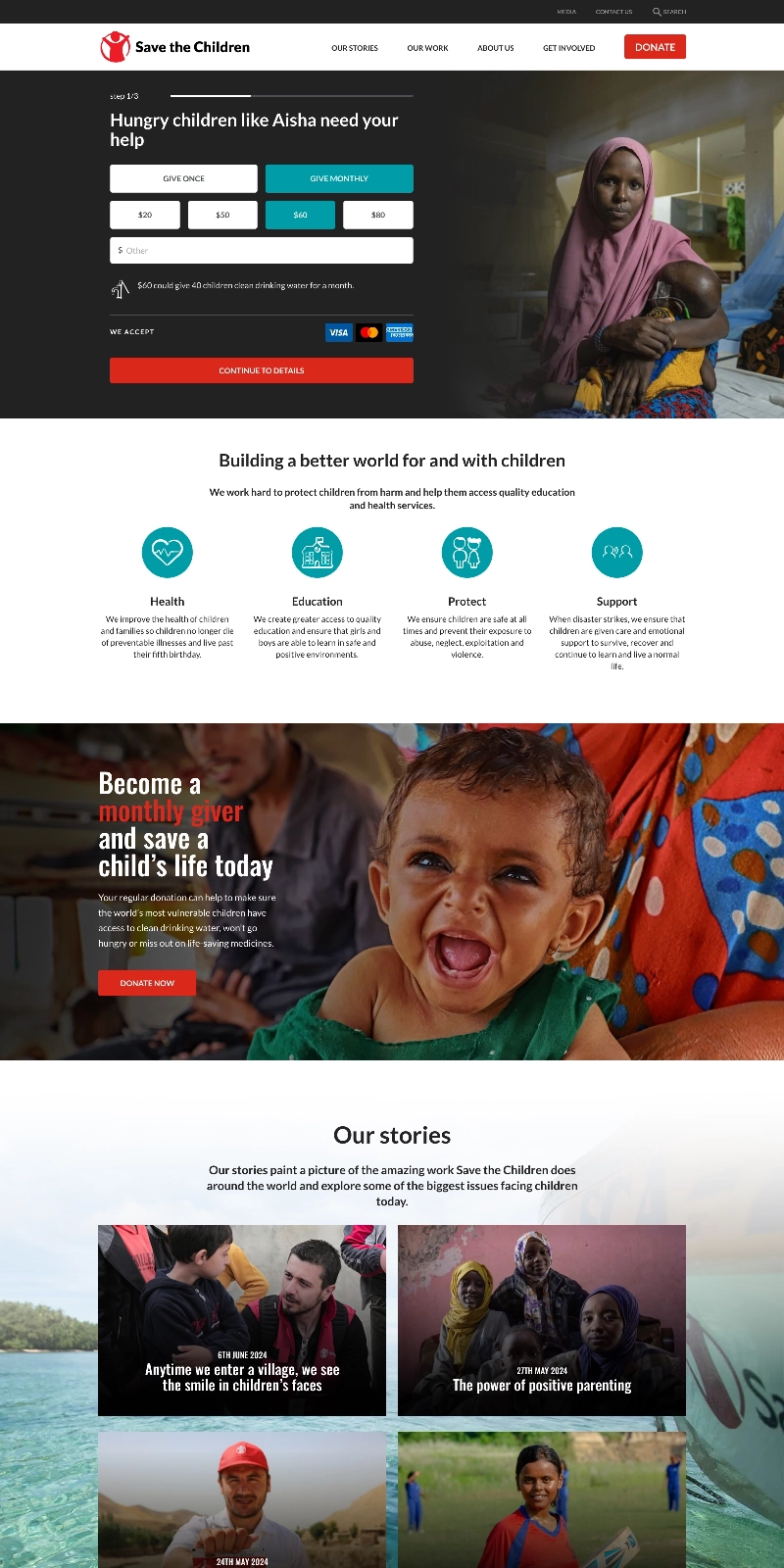 savethechildren.org.au - Charity Website - website-inspiration.com